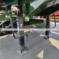 China 45T 3-Axle Rear-Tipping Semi-Trailer with HYVA Cylinder and 28T Yahua Landing Legs for sale
