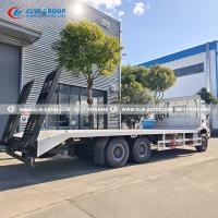 China FAW J6P 6x4 Flatbed Truck 370HP 35 Ton Load Capacity Heavy Duty Machinery Transporter for sale