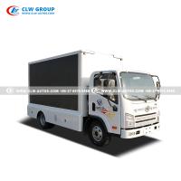 China FAW 3-Side P4 Mobile LED Billboard Truck 110HP Hydraulic Lifting Screens Foldable Stage for sale