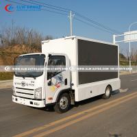 China FAW 3-Side P4 Mobile LED Billboard Truck 110HP Hydraulic Lifting Screens Foldable Stage for sale