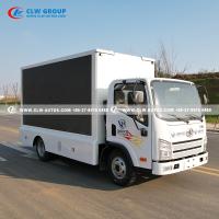 China FAW 3-Side P4 Mobile LED Billboard Truck 110HP Hydraulic Lifting Screens Foldable Stage for sale