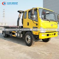China FAW 160HP One-to-One Wrecker Tow Truck Yuchai Diesel Engine 4x2 Chassis Roadside Recovery for sale