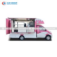 China FOTON 4-Wheel Gasoline Mobile Food Truck 115hp Euro VI Insulated Box Flip-Up Counters Mini Ice Cream Vending Car for sale