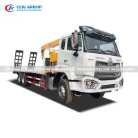 China Sinotruk HOWO NX 6x4 Flatbed Truck 5T XCMG Crane 380HP Diesel Engine 5300mm Deck for sale