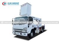 China Isuzu KV100 4x2 15m Straight Boom Aerial Work Platform 200kg Insulated Bucket for sale