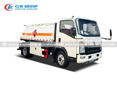 China Sinotruk HOWO 4x2 RHD Diesel Bowser Truck 8000L Carbon Steel Tank Fuel Transport for sale