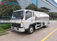 China SINOTRUK HOWO 4x2 RHD Aluminum Refueling Truck 8000L Dual Dispenser for sale