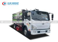 China FAW 5.5m³ Right-Hand Drive Road Sweeper Truck with Regenerative Air Suction and Intelligent Touchscreen Control for sale