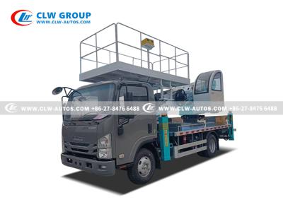 China Isuzu KV100 4x2 23m Aerial Work Platform Truck 300kg Stainless Steel Platform CAN Bus Wireless Remote for sale