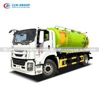 China 12 Cubic Meters Carbon Steel Tank Vacuum Sewage Suction Truck with 93% Vacuum Degree for sale