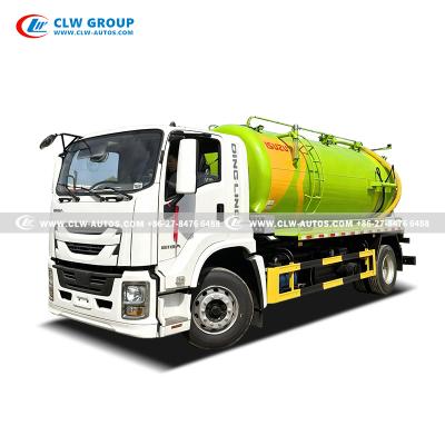 China 12 Cubic Meters Carbon Steel Tank Vacuum Sewage Suction Truck with 93% Vacuum Degree for sale