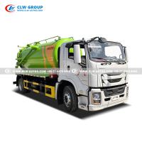 China 12 Cubic Meters Carbon Steel Tank Vacuum Sewage Suction Truck with 93% Vacuum Degree for sale