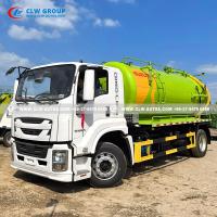 China 12 Cubic Meters Carbon Steel Tank Vacuum Sewage Suction Truck with 93% Vacuum Degree for sale