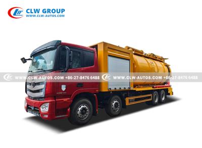 China FOTON 8x4 Heavy Duty Combination Sewer Cleaning Vacuum Truck High Pressure Jetting 20000L Tank for sale