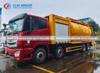 China FOTON 8x4 Heavy Duty Combination Sewer Cleaning Vacuum Truck High Pressure Jetting 20000L Tank for sale