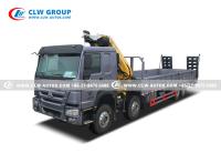 China HOWO 8x4 Service Truck 10 Ton XCMG Knuckle Boom Crane Hydraulic Ladder 400HP for sale