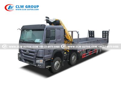 China HOWO 8x4 Service Truck 10 Ton XCMG Knuckle Boom Crane Hydraulic Ladder 400HP for sale