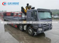 China HOWO 8x4 Service Truck 10 Ton XCMG Knuckle Boom Crane Hydraulic Ladder 400HP for sale