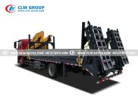 China ISUZU FTR 4x2 Flatbed Truck 205HP Euro 6 with 6.3 Ton Knuckle Crane 7000mm Platform for sale