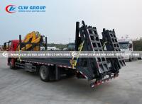 China ISUZU FTR 4x2 Flatbed Truck 205HP Euro 6 with 6.3 Ton Knuckle Crane 7000mm Platform for sale