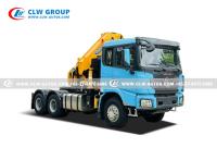 China SHACMAN X3000 6x4 Tractor Truck 430 HP with 8 Ton Knuckle Boom Crane Heavy Duty Lifting for sale