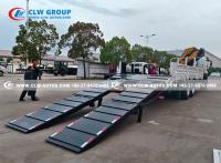 China FAW JK6 6x4 Crane Truck 320HP 25T Payload XCMG Folding Boom with Hydraulic Ramp for sale