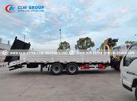 China FAW JK6 6x4 Crane Truck 320HP 25T Payload XCMG Folding Boom with Hydraulic Ramp for sale