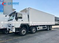 China HOWO 8x4 Refrigerated Truck 400HP 20-30 Ton Payload 58.8m³ Cargo Volume Cold Chain Logistics for sale