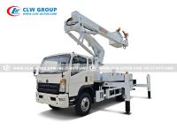 China HOWO 18m Insulated Boom Aerial Work Platform Truck 45kV RHD with Material Handling Jib for sale