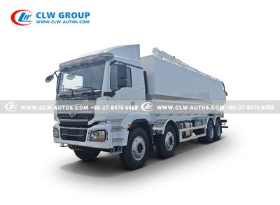 China Shacman 8x4 440HP Bulk Feed Transport Truck 40m³ 20tons Carbon Steel Tank Hydraulic Unloading for sale