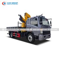 China HOWO 5 Ton Knuckle Boom Crane Truck 140HP XCMG Crane for Lifting and Hauling for sale