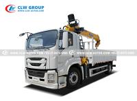 China ISUZU GIGA 8x4 16 Ton Straight Boom Crane Truck 350HP Euro IV 360 Rotation for sale