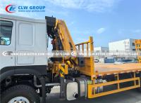 China Sinotruk HOWO 6x4 Flatbed Wrecker Truck 10 Ton Knuckle Boom Crane 25000kg GVW for sale