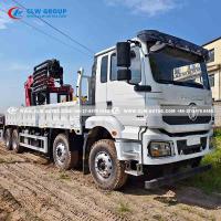 China Shacman 8x4 460HP Truck Mounted Knuckle Boom Crane 20 Ton with Brick Grapple for sale