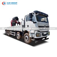 China Shacman 8x4 460HP Truck Mounted Knuckle Boom Crane 20 Ton with Brick Grapple for sale