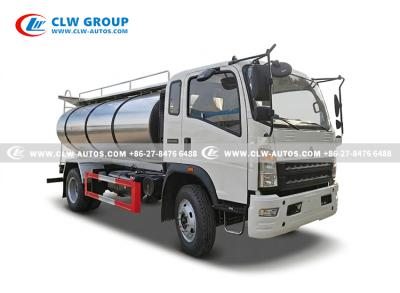 China HOWO 8000L Stainless Steel Insulated Milk Tank Truck for Milk Transport for sale