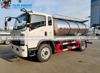 China HOWO 8000L Stainless Steel Insulated Milk Tank Truck for Milk Transport for sale