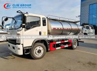 China HOWO 8000L Stainless Steel Insulated Milk Tank Truck for Milk Transport for sale