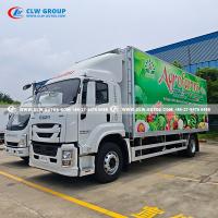 China I-SUZU 10Ton Refrigerated Truck with 2000KG Hydraulic Tailgate for sale