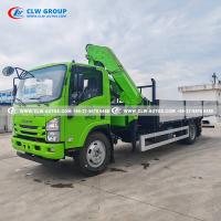 China ISUZU 700P 5-Ton Crane Truck with Aluminum Alloy Cargo Box, Liquid Fuel Engine Heating & 10-Ton Tow Hook for Russian Market for sale
