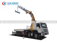 China Sinotruk HOWO 8x4 20-Ton Knuckle Boom Crane Truck with 360° Rotation and Multi-Segment Articulated Folding Boom for sale