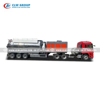 China 25m³ 316 Stainless Steel Vacuum Tank Semi-Trailer with Italian JUROP PVT700 Vacuum Pump and High-Pressure Washing System for sale