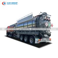 China 25m³ 316 Stainless Steel Vacuum Tank Semi-Trailer with Italian JUROP PVT700 Vacuum Pump and High-Pressure Washing System for sale