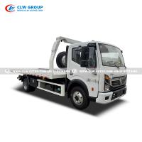 China Dongfeng 4x2 4-Ton Flatbed Wrecker Truck with 4-Ton Hydraulic Winch, 2.5-Ton Rear Towing Arm & Complete Rescue Tools for sale