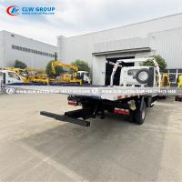 China Dongfeng 4x2 4-Ton Flatbed Wrecker Truck with 4-Ton Hydraulic Winch, 2.5-Ton Rear Towing Arm & Complete Rescue Tools for sale