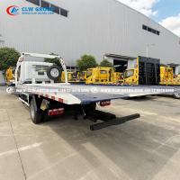 China Dongfeng 4x2 4-Ton Flatbed Wrecker Truck with 4-Ton Hydraulic Winch, 2.5-Ton Rear Towing Arm & Complete Rescue Tools for sale