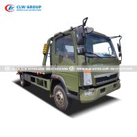 China Sinotruk HOWO 4x2 6-Ton Flatbed Wrecker with 5-Ton Winch and Multi-Valve Control Tow Truck for sale