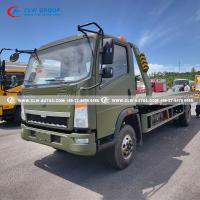 China Sinotruk HOWO 4x2 6-Ton Flatbed Wrecker with 5-Ton Winch and Multi-Valve Control Tow Truck for sale