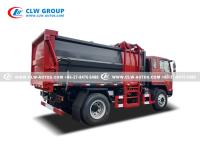 China FAW Jiefang Tiger VH 4x2 Side-Loading Garbage Truck with Offset Hopper and Bucket Lift for Narrow Street Access and Hydraulic Compaction for sale