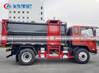 China FAW Jiefang Tiger VH 4x2 Side-Loading Garbage Truck with Offset Hopper and Bucket Lift for Narrow Street Access and Hydraulic Compaction for sale